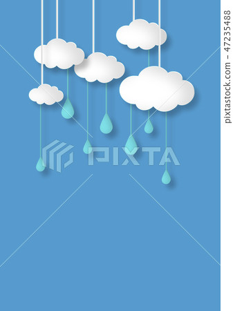 Paper craft sky clouds rain rainy season - Stock Illustration [47235488 ...