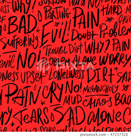 Vector seamless pattern with bad words - Stock Illustration [47237328 ...