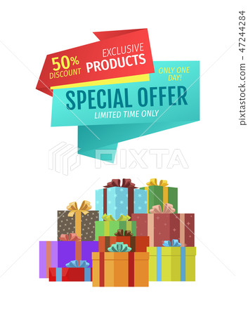 Special Offer Products Set Vector Illustration - Stock Illustration ...