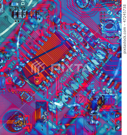 Background with circuit board electronic elements. - Stock Illustration ...