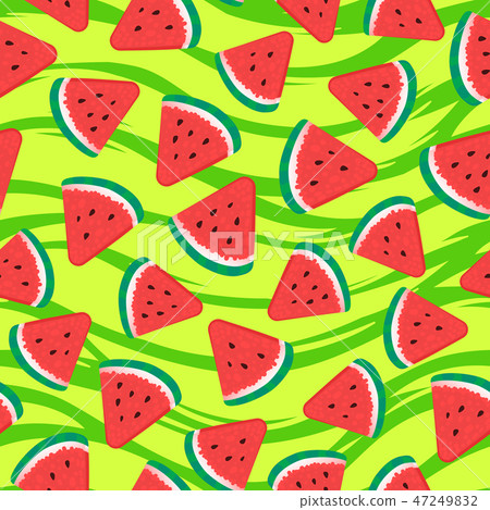 Watermelon pieces. Seamless pattern Vector texture - Stock Illustration ...