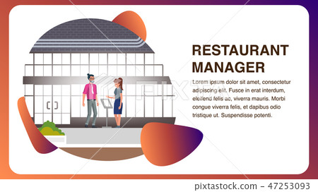 Restaurant Manager in Reception. Flat Illustration - Stock Illustration ...