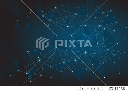 Blue technology connection background-插圖素材 [47253688] - PIXTA圖庫