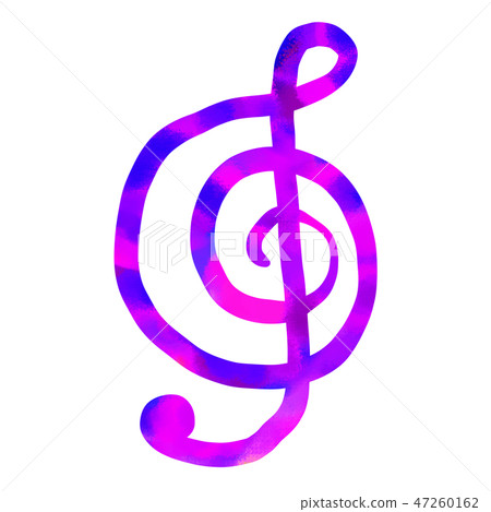 Purple and blue swirl treble clef - Stock Illustration [47260162] - PIXTA