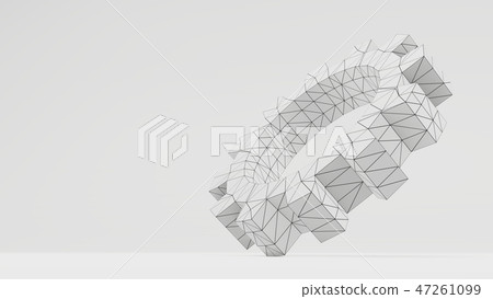 3d gear with a wire-frame texture - Stock Illustration [47261099] - PIXTA