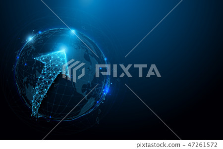 Globe connections network form lines and particle - Stock Illustration [47261572] - PIXTA