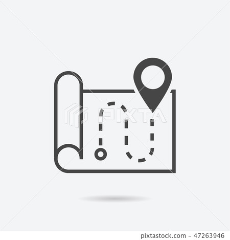Map icon flat style isolated on background. - Stock Illustration ...