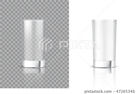 3D Mock up Realistic Milk Transparent Glass - Stock Illustration ...