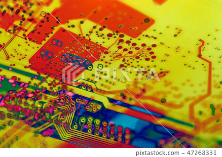 Background with circuit board electronic elements. - Stock Illustration ...