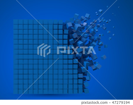 3d pixel style square data block. made with... - Stock Illustration ...