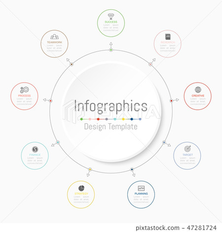 Infographic design elements with 9 options. - Stock Illustration ...