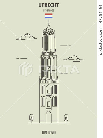 Dom Tower in Utrecht, Netherlands. Landmark icon - Stock Illustration ...
