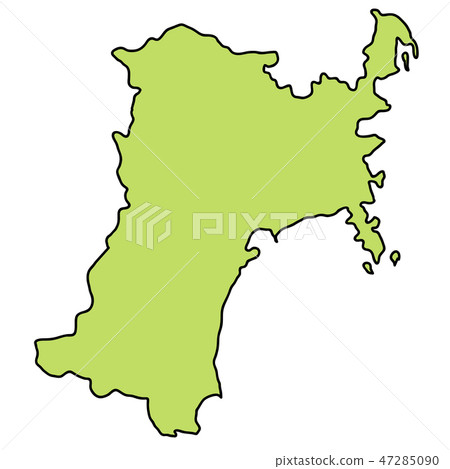 Miyagi map frame icon - Stock Illustration [47285090] - PIXTA