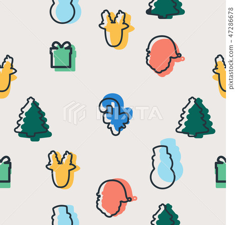 christmas element seamless pattern - Stock Illustration [47286678] - PIXTA