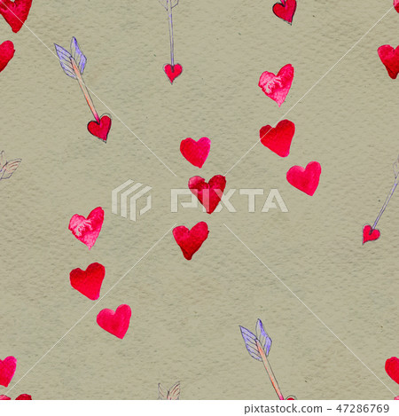 Happy Valentines Day. Seamless pattern with red... - Stock Illustration ...