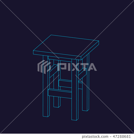 Stool. Vector outline illustration. - Stock Illustration [47288681] - PIXTA