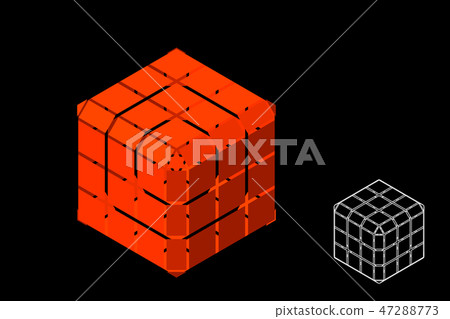 Abstract polygonal cube with cuts. 3d Vector - Stock Illustration ...