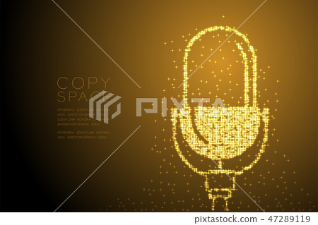 Abstract Shiny Bokeh star pattern Retro Microphone - Stock Illustration ...