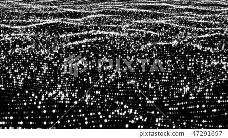 Abstract waving shiny particles as sea water,... - Stock Illustration ...