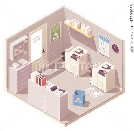 Vector isometric office copy room - Stock Illustration [47294678] - PIXTA