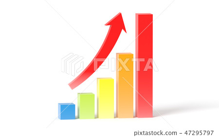 3D illustration of rising graph - Stock Illustration [47295797] - PIXTA