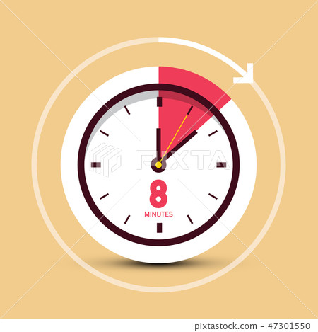 8 Eight Minutes Time Symbol - Vector - Stock Illustration [47301550 ...