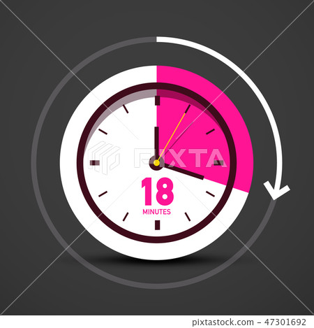 18 Eighteen Minutes Icon with Clock Watch Symbol. - Stock Illustration ...