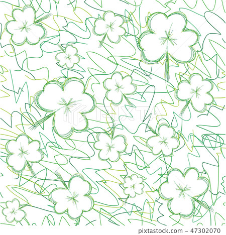 Clover seamless background - Stock Illustration [47302070] - PIXTA