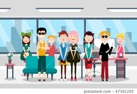 Busines Team in Office, Group of People Vector - Stock Illustration ...
