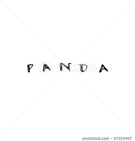 Panda lettering in graphic style. Vector hand... - Stock Illustration ...