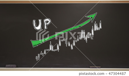 Market up trend chart on a blackboard - Stock Illustration [47304487 ...