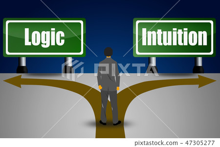 Choosing between logic or intuition - Stock Illustration [47305277] - PIXTA