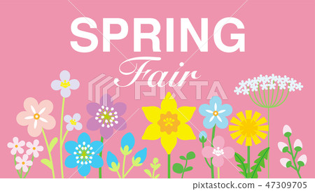 Spring wild flower with character Spring fair... - Stock Illustration ...