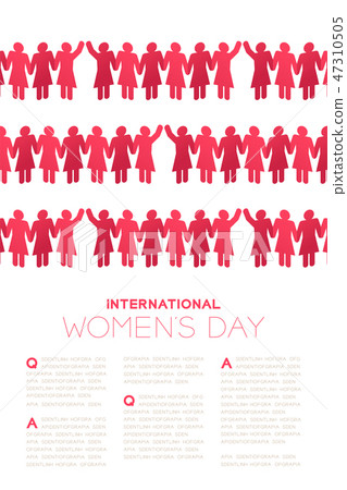 Paper chain women shape, International Women's Day - Stock Illustration ...