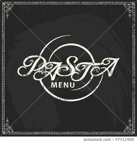 Pasta menu label template on blackboard - Stock Illustration [47312408 ...