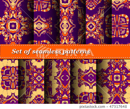 Set of vector seamless abstract pattern. - Stock Illustration [47317648 ...