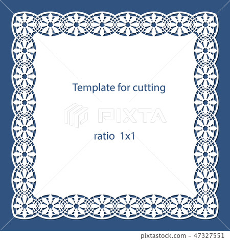 Greeting card with openwork border, paper doily - Stock Illustration ...