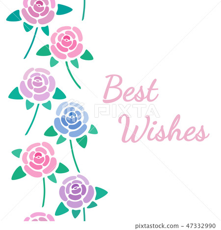 Best wishes sign with roses decoration, repeating - Stock Illustration ...