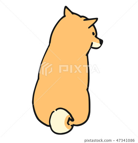 Shiba Inu dog pose back facial expression - Stock Illustration ...