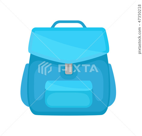 Bright blue backpack. School bag. Rucksack with... - Stock Illustration ...