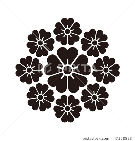 Family crest cherry tree - Stock Illustration [47358858] - PIXTA