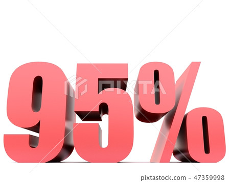 ninety five percent 95% symbol .3d rendering - Stock Illustration ...