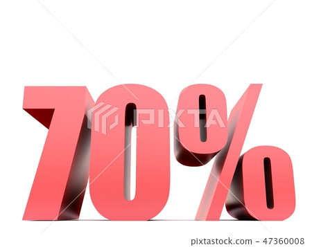 seventy percent 70% symbol .3d rendering - Stock Illustration [47360008 ...