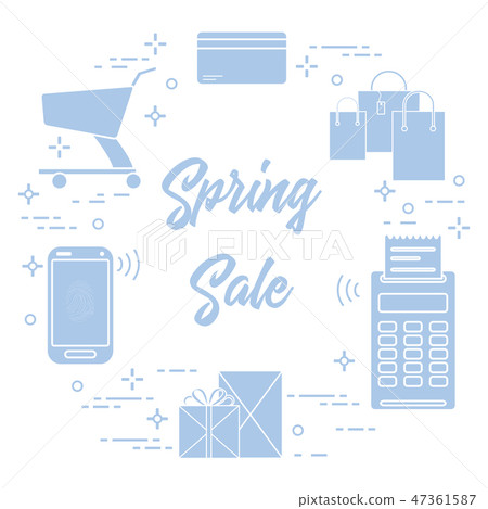 Spring sale Shopping icons. - Stock Illustration [47361587] - PIXTA