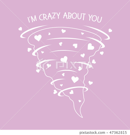 Vortex with hearts, love message Feeling, mood - Stock Illustration ...