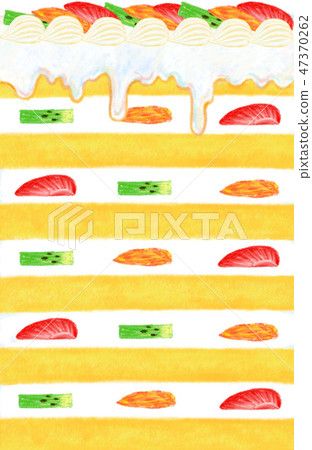 Cross section of fruit cake - Stock Illustration [47370262] - PIXTA
