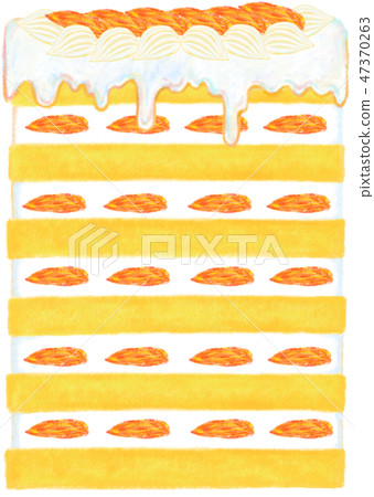 Cross section of orange cake - Stock Illustration [47370263] - PIXTA