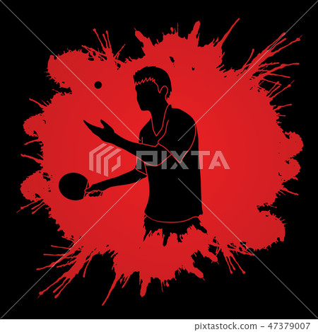 Table Tennis player graphic vector - Stock Illustration [47379007] - PIXTA