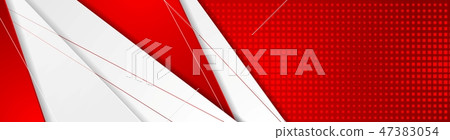 Abstract red white tech geometric banner design - Stock Illustration ...