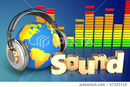 3d 'sound' sign audio spectrum - Stock Illustration [47383318] - PIXTA
